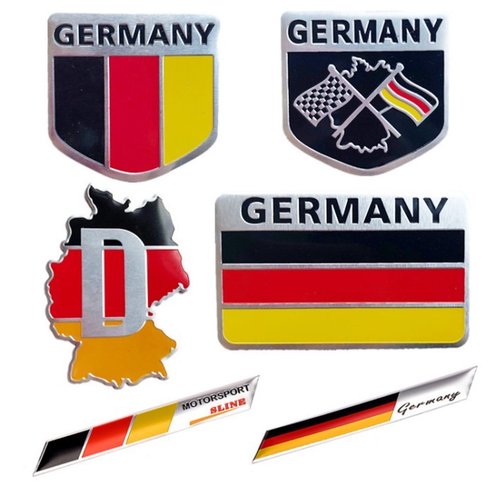 Embossed 3D Germany Aluminum German Flag Logo Emblem Sticker for Car ...