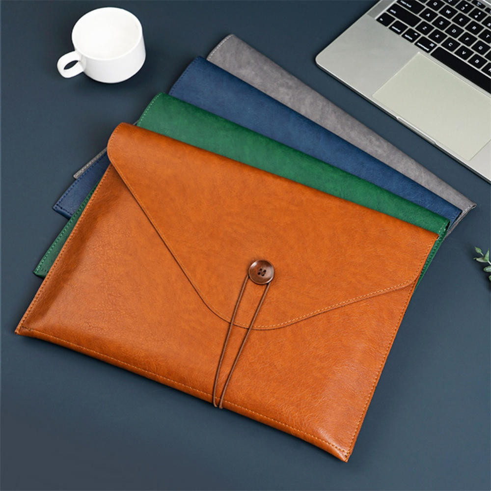 PU Leather A4 File Folder Document Holder Waterproof Portfolio Envelope ...