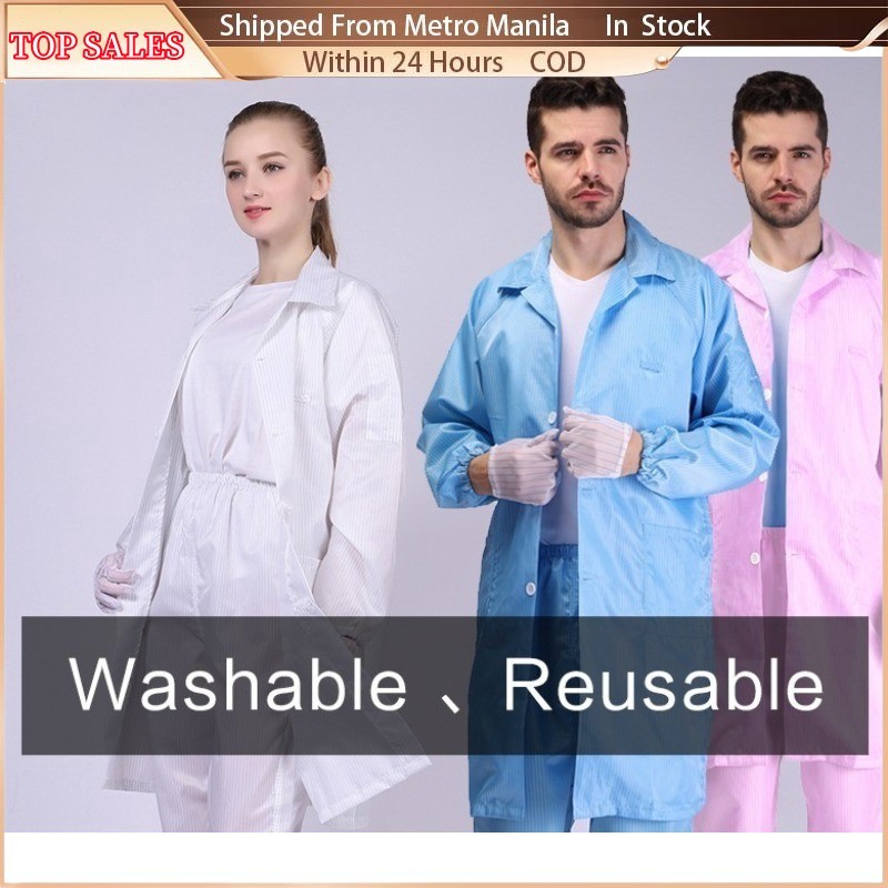 [TOP SALES] Anti Static Smock Gown Lab Gown Washable PPE Gown Jacket ...