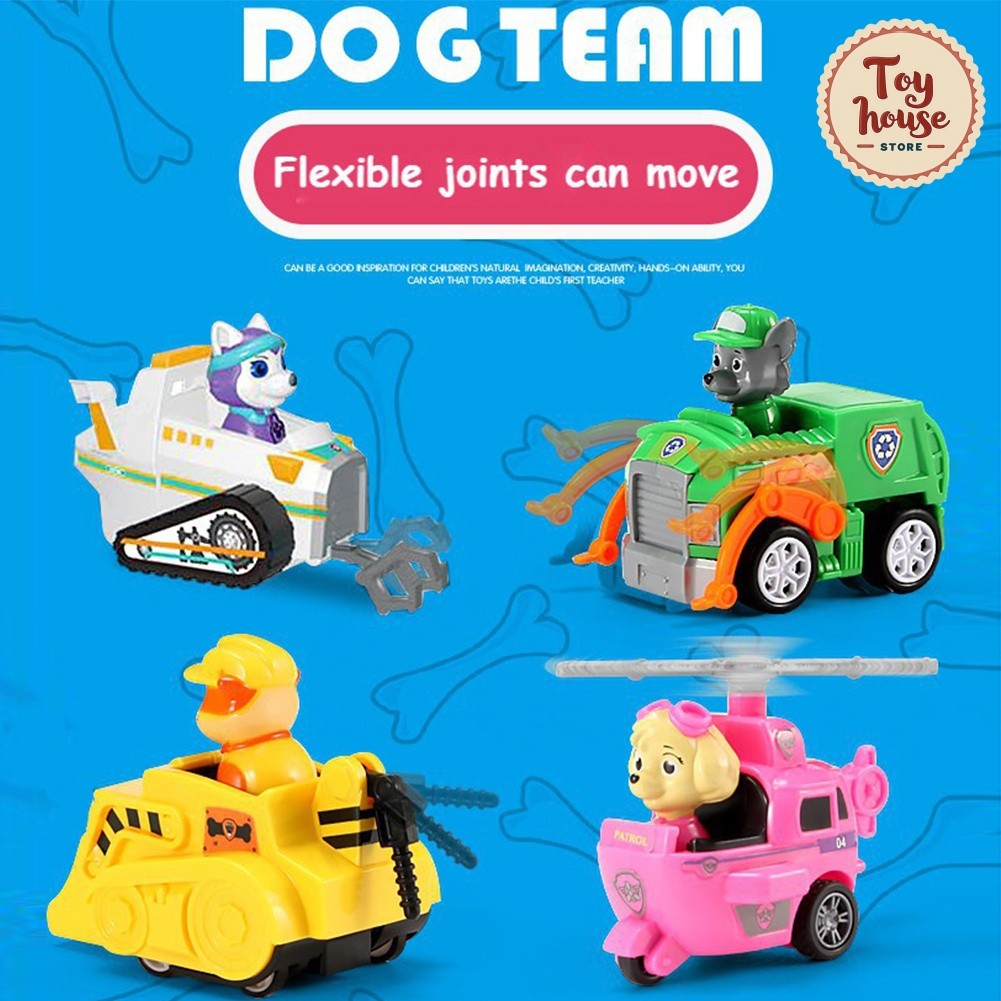 TH 9 in 1 Paw Patrol Vehicle Action Figures Doll Dog Racer Car Set Kids ...