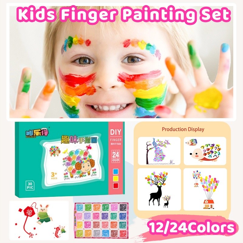 Kids Finger Painting Set 12/24 Colors Creative Finger Painting ...