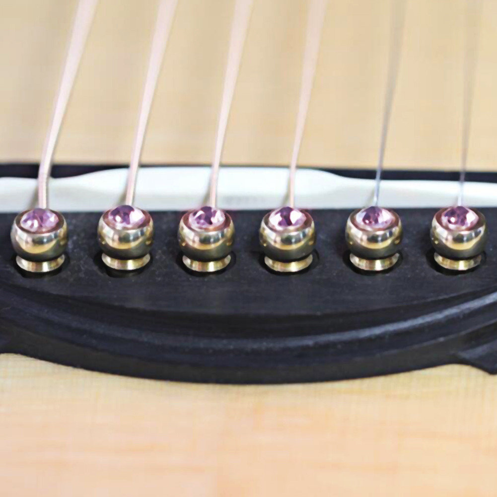 Brass Guitar Bridge Pin Crystal Glass Decor Brighter Tone Music ...