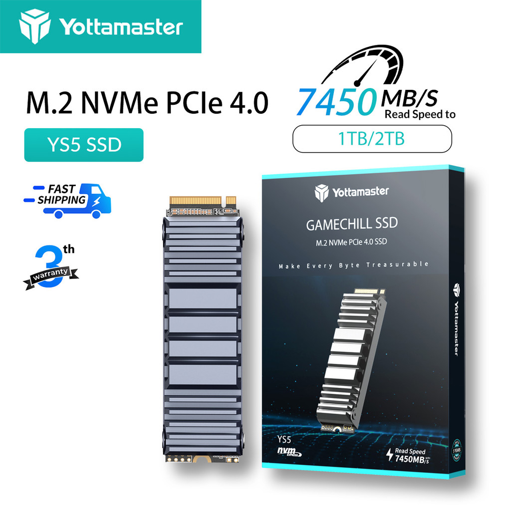 Yottamaster YS5 PCIe 4.0 NVMe SSD 1TB/2TB for PS5 w/ Pre-Installed ...