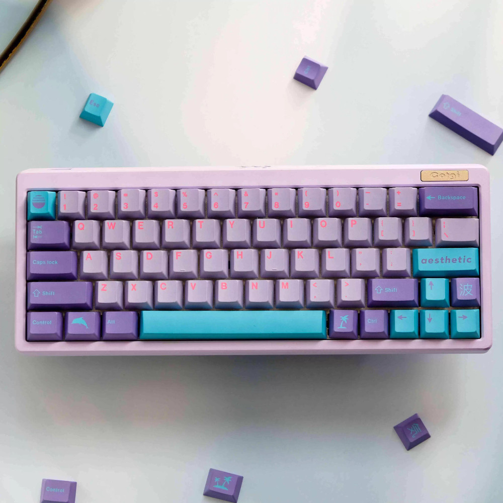 129 Keys GMK Vaporwave Keycaps Cherry Profile PBT Dye Subbed Keycap For ...