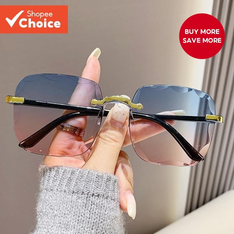 Sunglasses for Women Fashion Rimless Beach Gradient Sunglass Fashion ...