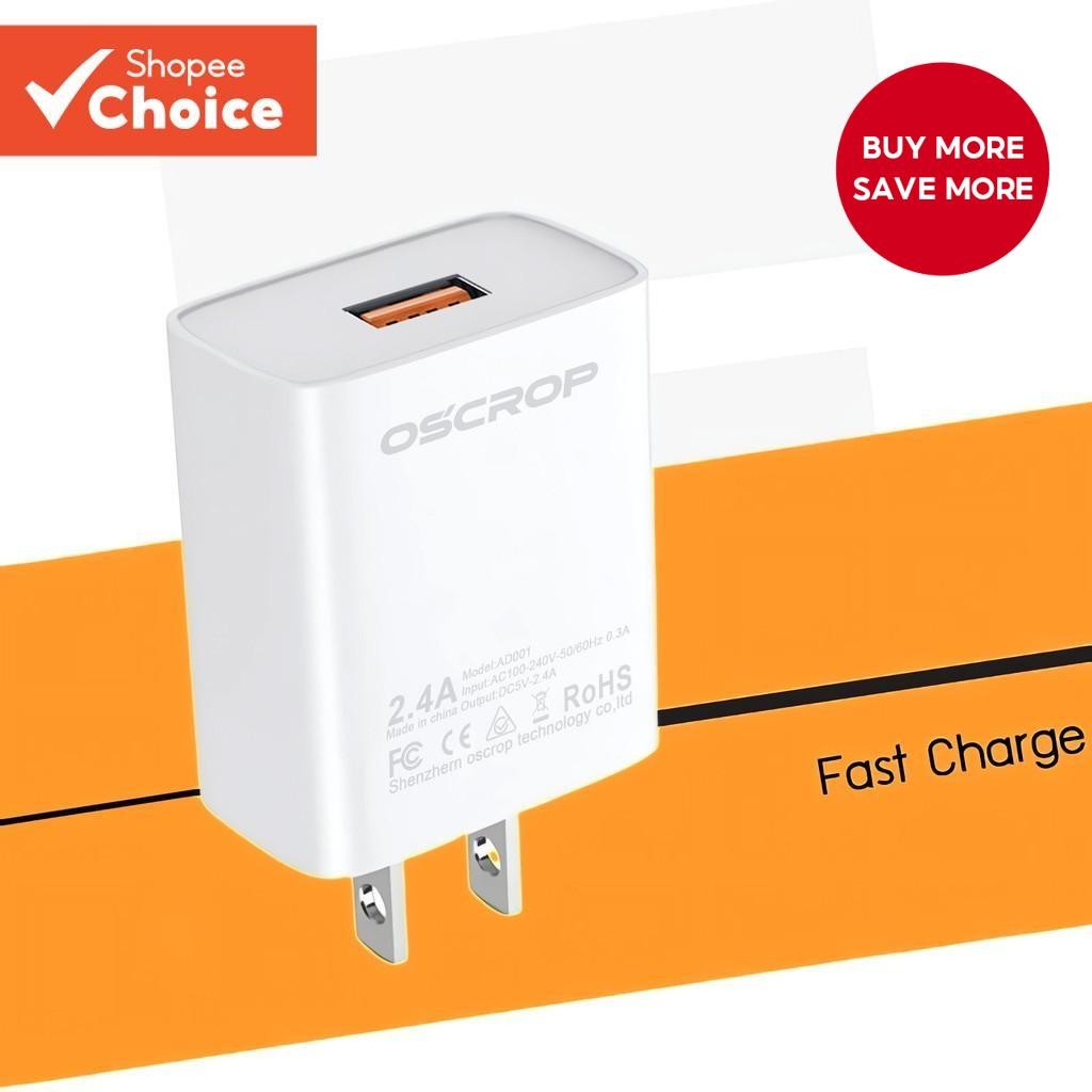 2.4a Usb Adapter Explosion-Proof Plug Safe Fast Charging Charger ...