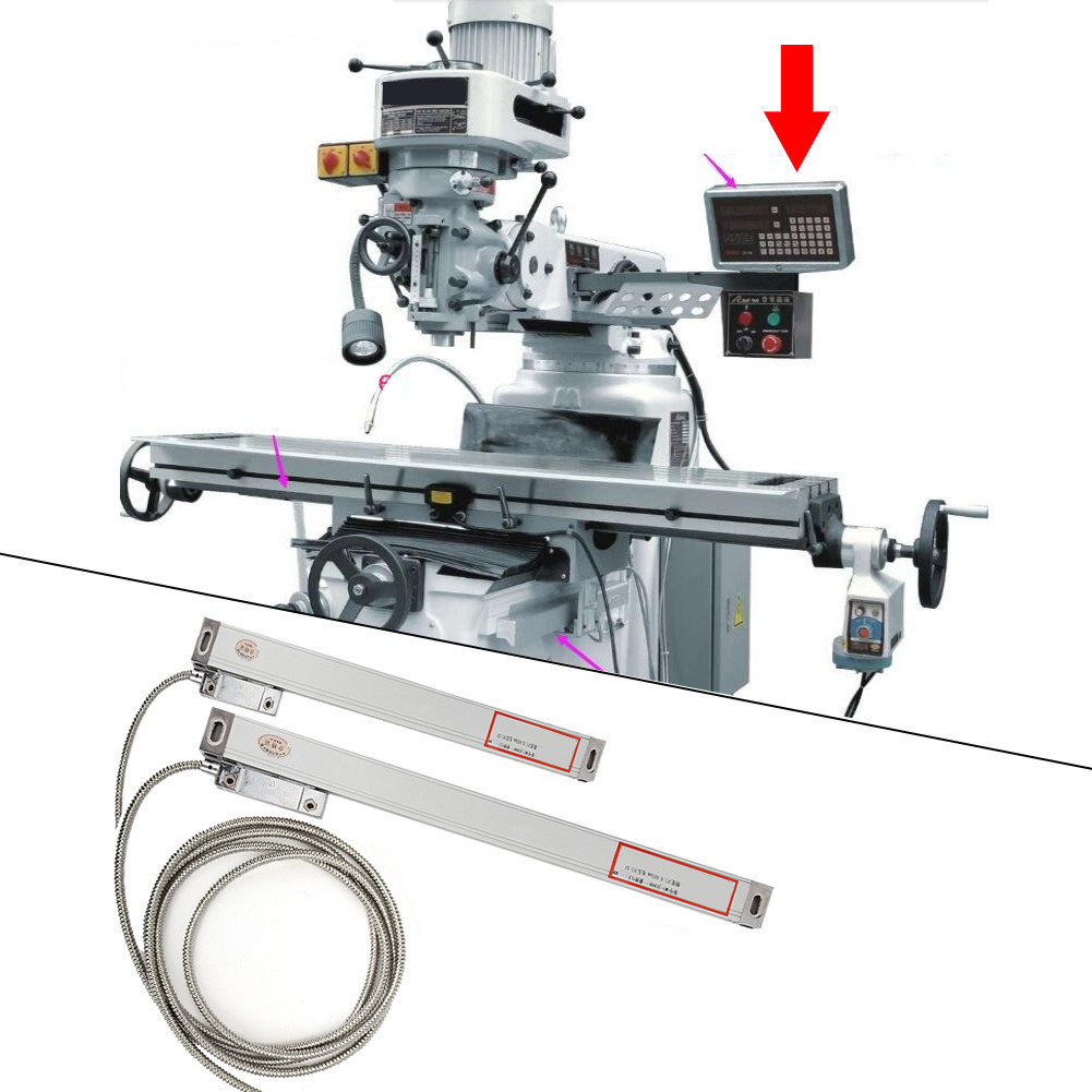 ffggg-ph Linear Scale 2PCS Lathe 100mm 350mm Stroke for JCS900-2AE/JCS900-3AE Digital Readout ...