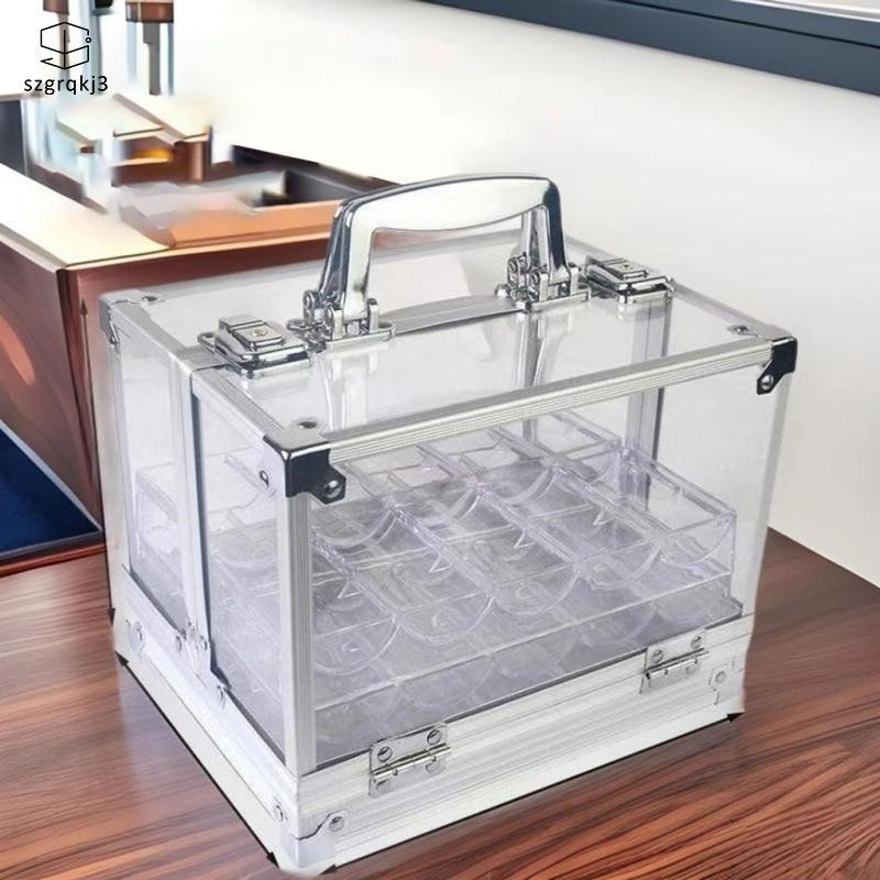 [szgrqkj3] Acrylic Chip Case Display Cabinet Portable Holds 600 Chips ...