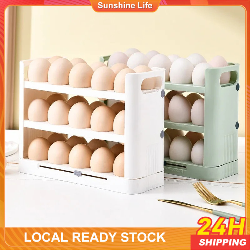 Egg Holder Detachable 36 Flip Egg Storage Organizer Refrigerator Side ...
