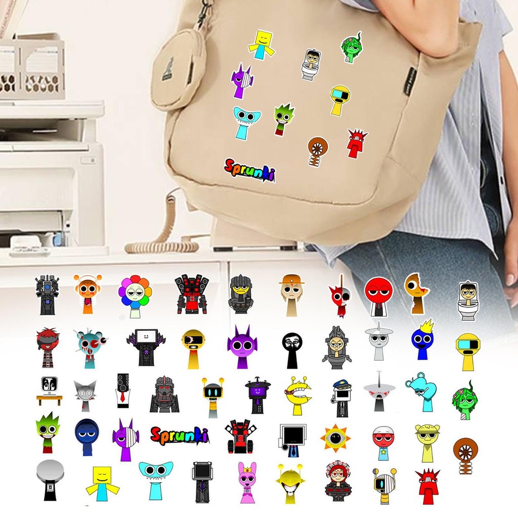 Incredibox Sprunki Stickers 50pcs Sprunki Game Stickers Waterproof ...