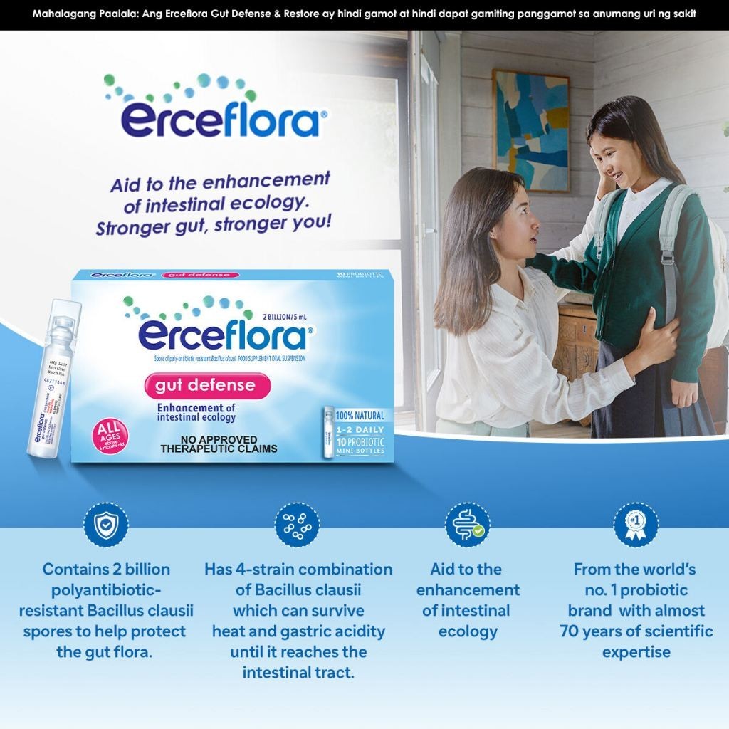 Erceflora Gut Defense Probiotic 10 Bottles + Erceflora Gut Restore ...