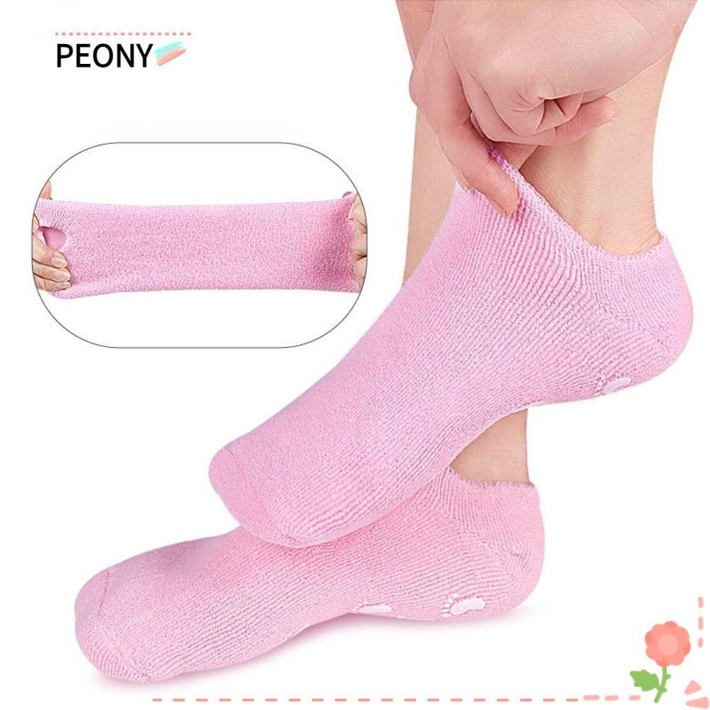 PEONY 1pair(2pcs) Moisturizing Gel Socks Reuseable Exfoliating Dry ...
