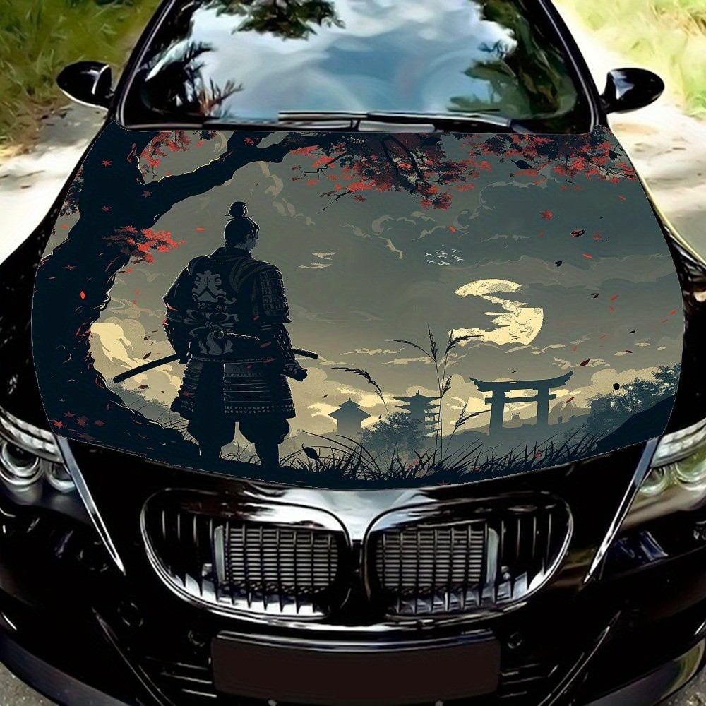 Japanese Samurai Car Vinyl Wrap - Stunning Engine Hood Decal, Splash ...