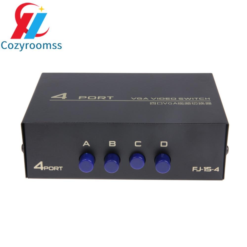 4 Port VGA Splitter Box 1 in 4 Out 4 PC To 1 Monitor Video Splitter ...