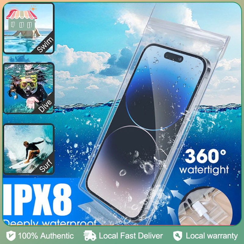Cell phone waterproof bag rechargeable put clip stand touch screen ...