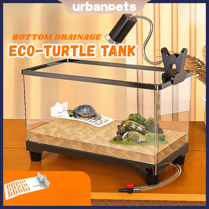 Turtle Tank Bottom Drainage 40cm Turtle Box With Platform Filter Turtle ...