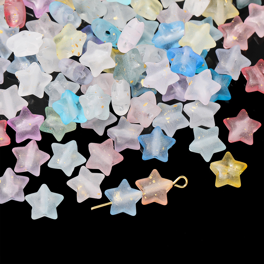 St.kunkka 50Pcs Acrylic Five-pointed Star Beads Loose Beads Gradient ...