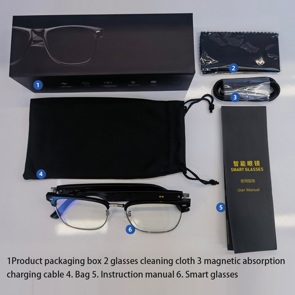 144 Languages Smart Translation Glasses Built-in Mic & Speakers Voice ...