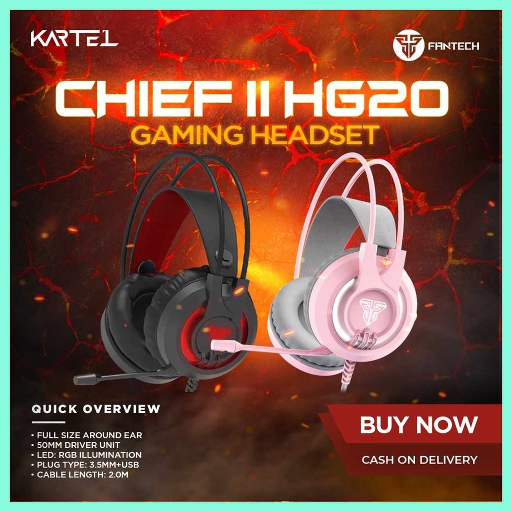 Fantech{rV}HG20`MM`CHIEF`WZ&II`gn&RGB`B&Gaming`H&Headset`A&|`z'Over-Ear ...