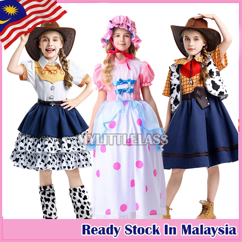 MYLITTLELASS Kids Cowboy Cowgirl Woody Sheriff Bo Peep Costume Set ...