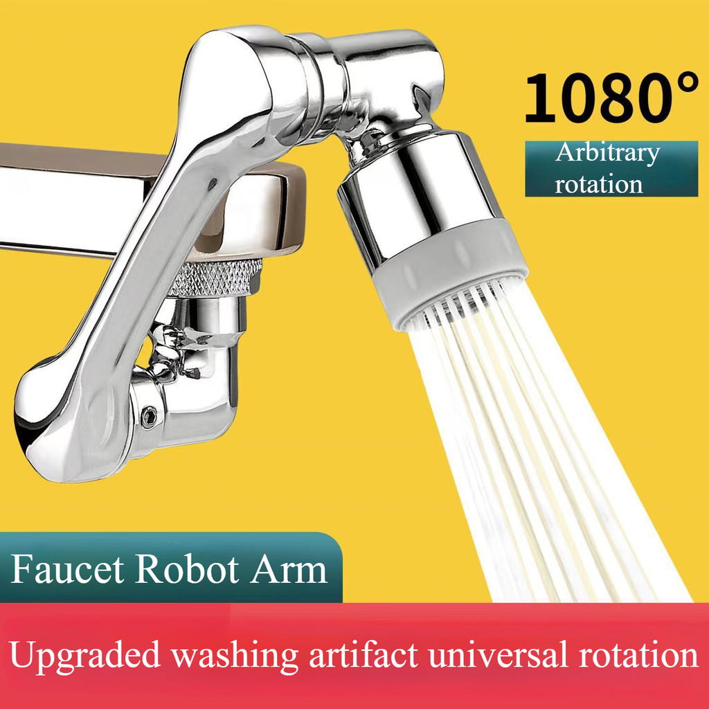 Wash basin universal faucet full copper mechanical arm can rotate ...