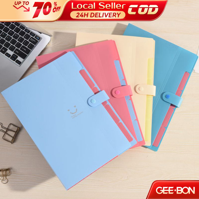GEEBON 5 Pocket A4 Expanding File Folder Labels Letter Paper Organizer ...