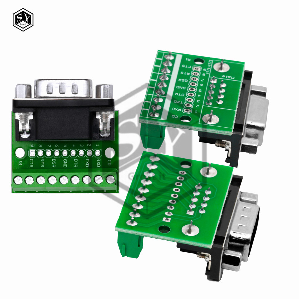 9pin Solderless Connectors DB9 RS232 Serial to Terminal Female Male ...