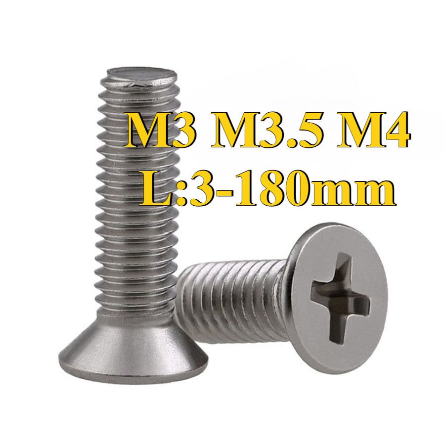 SS304 Phillips flat head screw/Countersunk head screw/Cross recessed screw Cross drive For wood ...