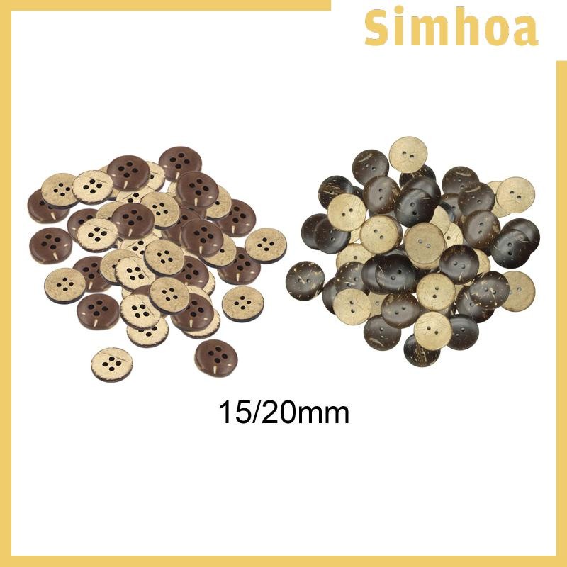 [SIMHOA] 100x Natural Coconut Shell Buttons DIY Handmade Knitting for ...