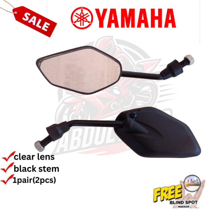 YAMAHA XSR | MOTORCYCLE SIDE MIRROR BLACK STEM LEAF STYLE CLEAR LENS ...