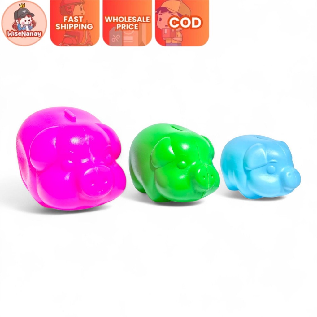 WiseNanay Piggy Coin Bank Plastic Alkansya | Shopee Philippines