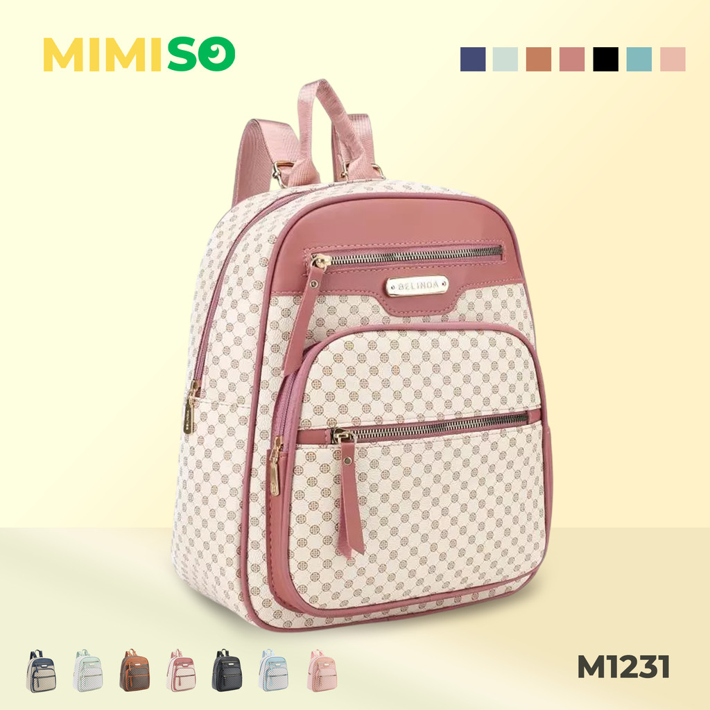 MIMISO Backpack For Women Korean Fashion Original PU Leather Student Teens Schoolbag M1231 ...