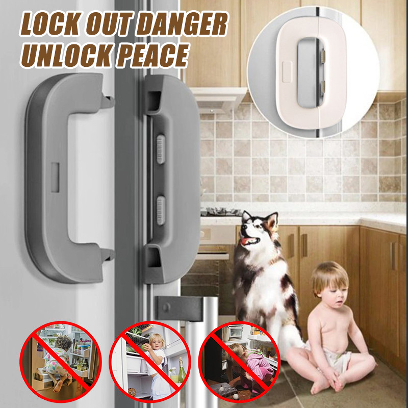 Child safety lock Refrigerator lock cabinet door lock Multi-function lock baby anti-pinch hands ...