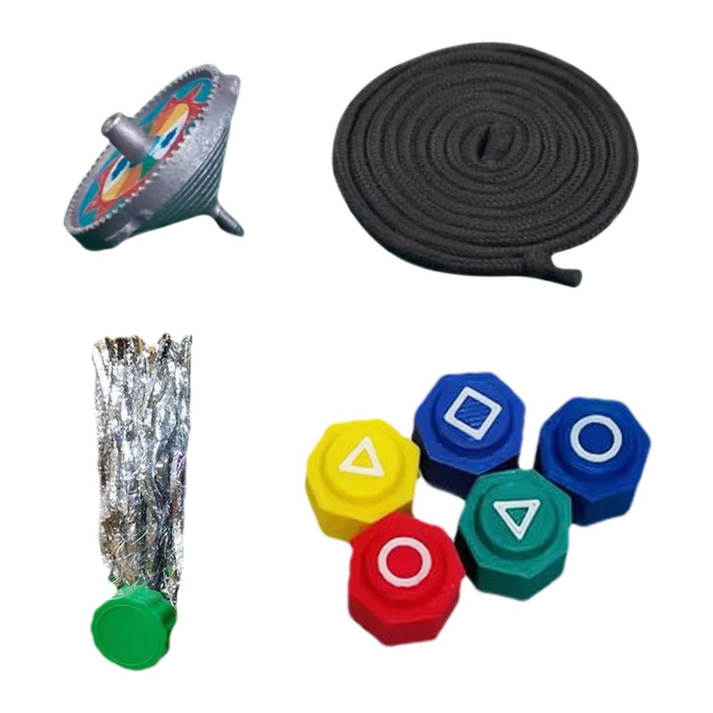 Hot Korean Game Stones Set With Shuttlecocks Spinning Tops Shoelaces ...