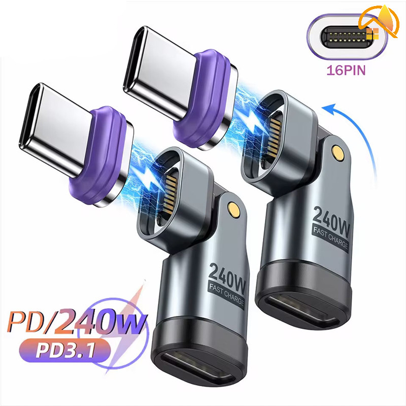 240W Magnetic Charging Cable 180° Rotating USB C To USB C Magnetic ...