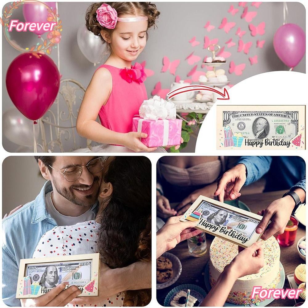 FOREVER Wooden Money Holder, Cash Gifts With Balloons Wallet, Happy ...
