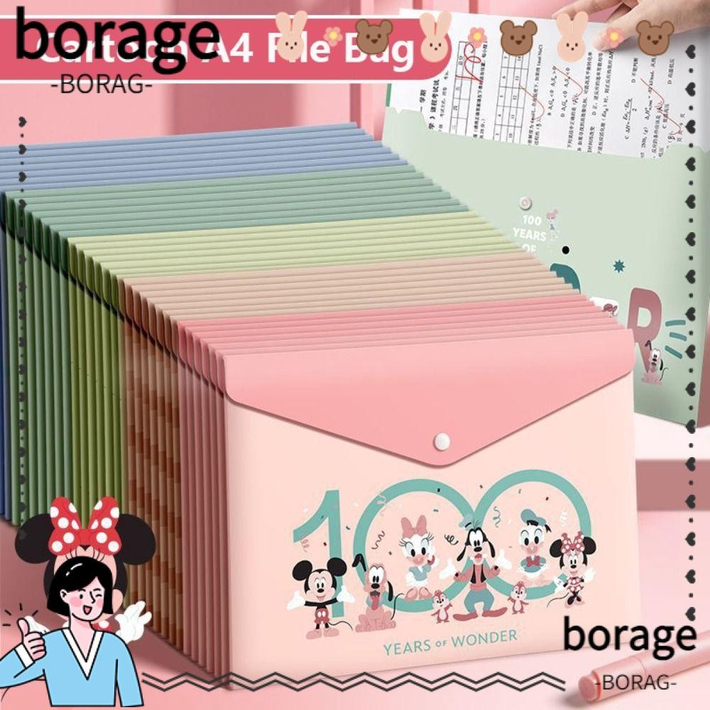 BORAGE 5PCS/Set A4 File Folder, Stitch/Mickey Large Capacity File Bag ...