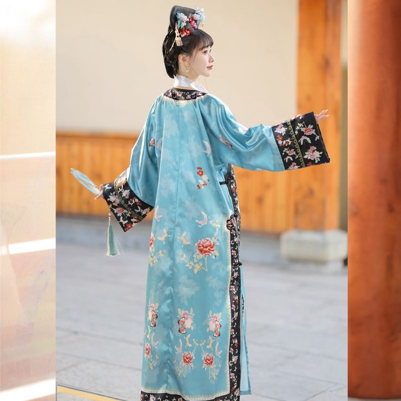Auspicious Ruyi Qing Dynasty Grid Clothes Chinese Style Palace Qing ...