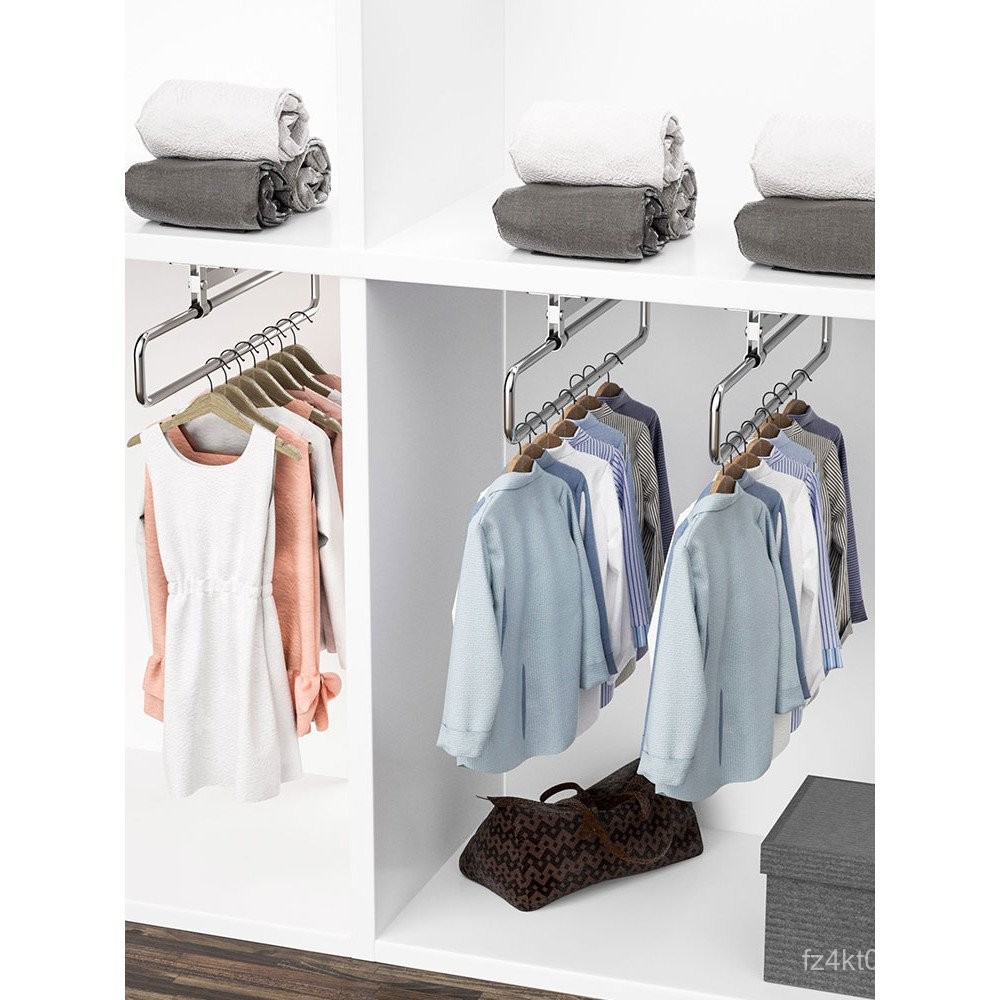 Clothes Hanger Wardrobe Rod ql Top Mount3H Expandable Cabinet Storage ...