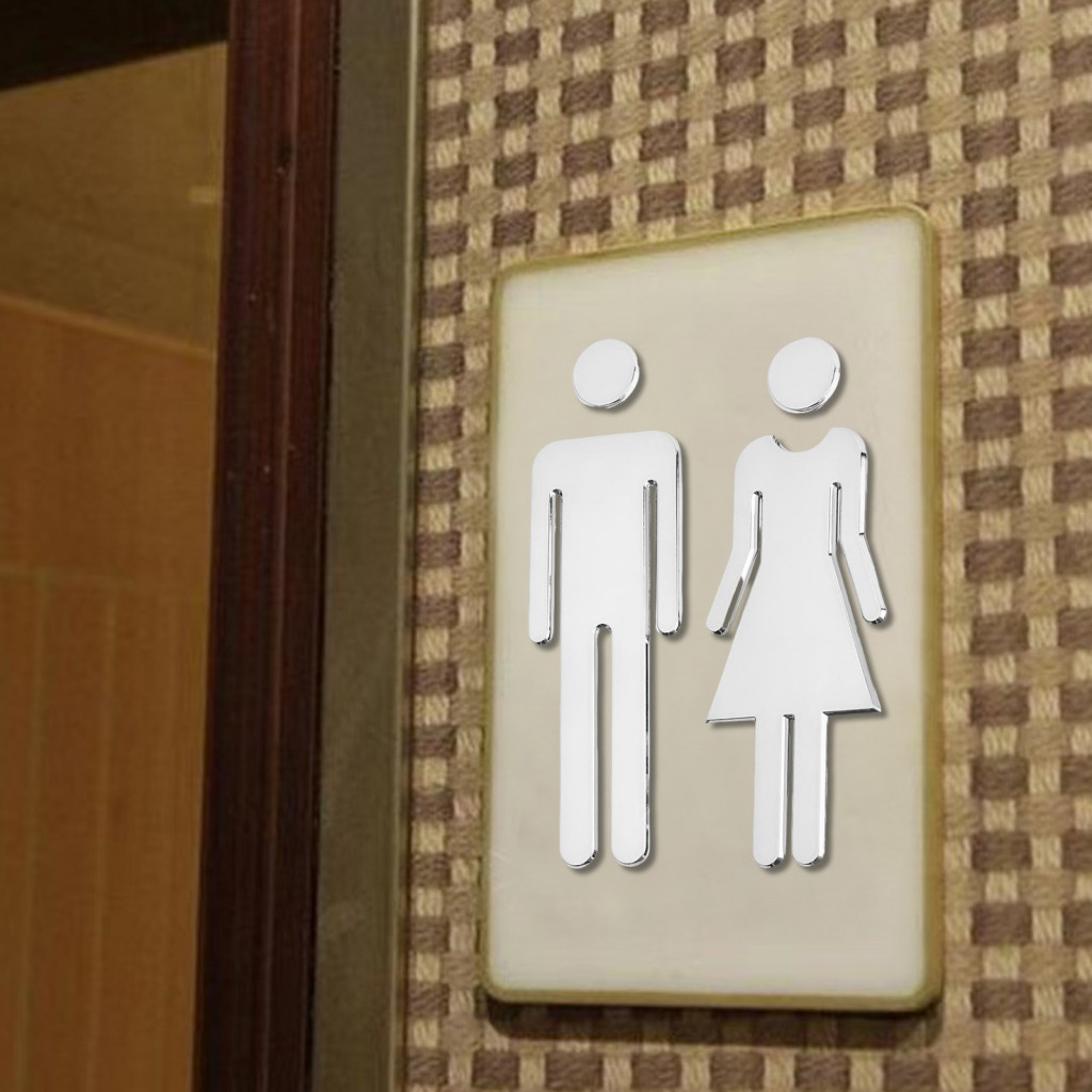 smiles| 3d Men Women Sign Acrylic Bathroom Signs Modern Acrylic ...