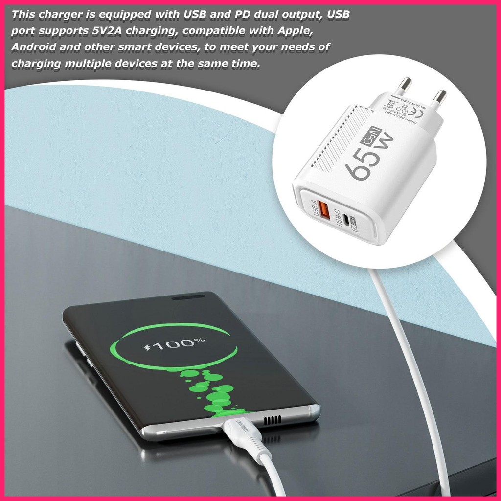 Multiport Charger Brick 2-Port Fast Plug Charging Block Phones Double ...