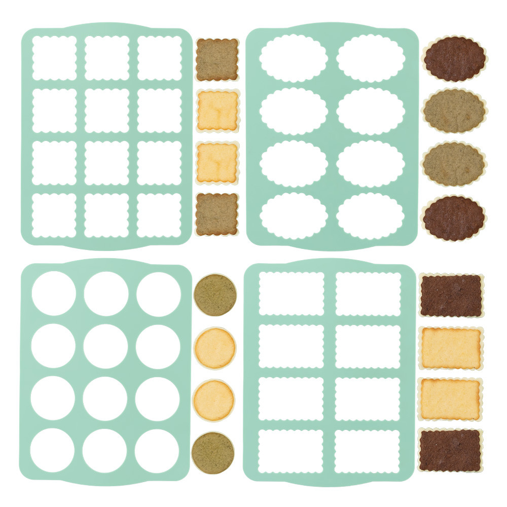 QELEG 2/4PCS Silicone Cookie Mold Japanese Style White Lovers Shaper ...