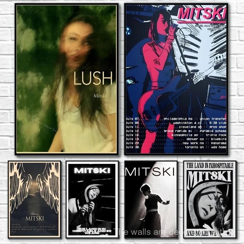 M-Mitski Retro Rock Female Singer Album Poster Wall Art Print Home ...