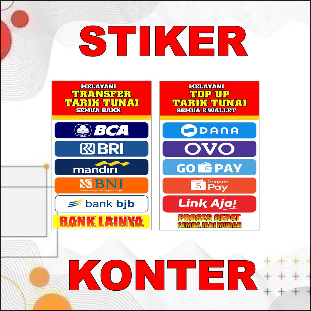 Print EWALLET & BANK CONTER POSTER STICKERS (not top up) | Shopee ...
