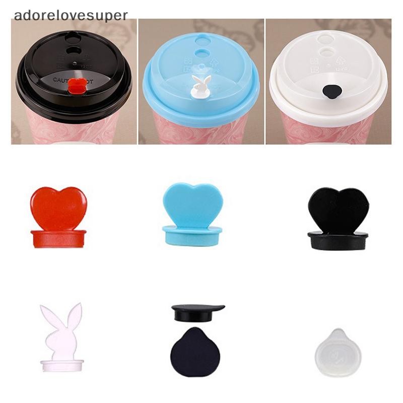 AD1PH Disposable Coffee Cup Lids Stoppers Injection Caps Heart-Shaped ...
