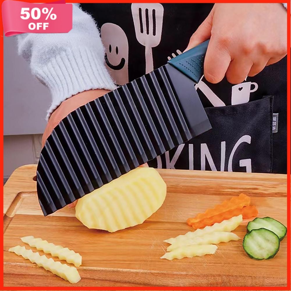 Stainless Steel Potato Wave Cutting Knife Dough Vegetable Fruit Crinkle ...