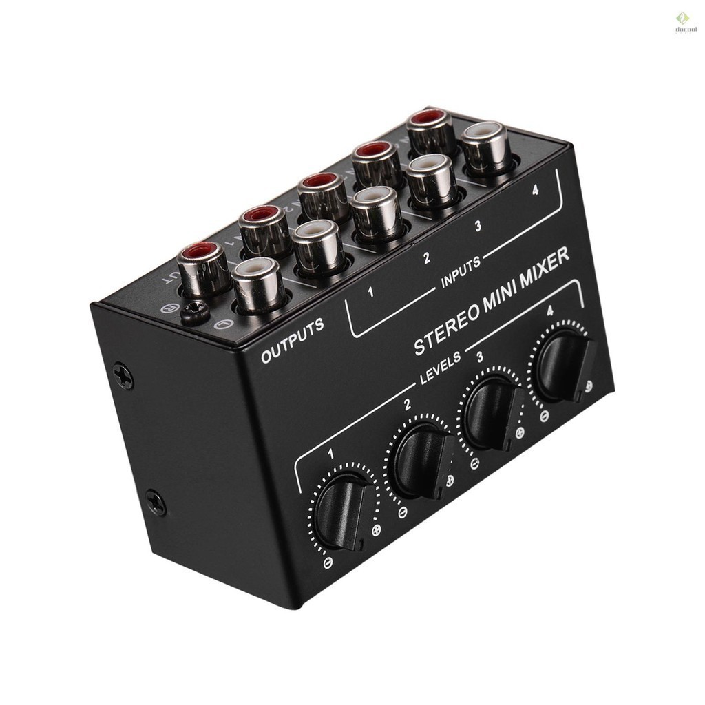 Mini Stereo Audio Mixer with 4-Channel RCA Inputs Separate Volume ...