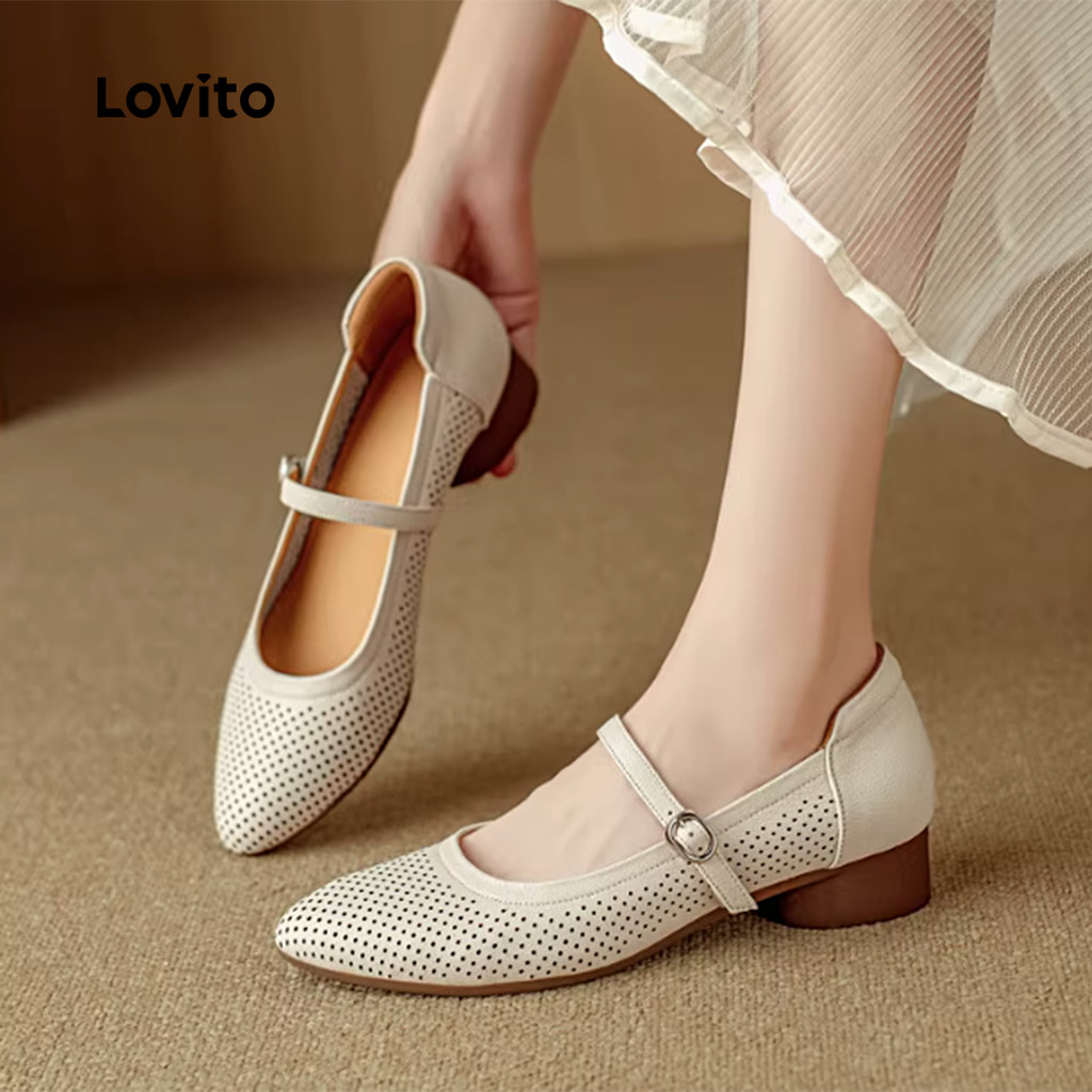 Lovito Women Preppy Heels Soft Sole Shoes Mom Shoes Commute All Seasons ...