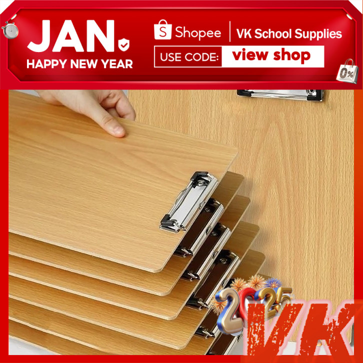 VK A4 Clipboard Wooden Paper Folder File Organizer High Quality Binder ...