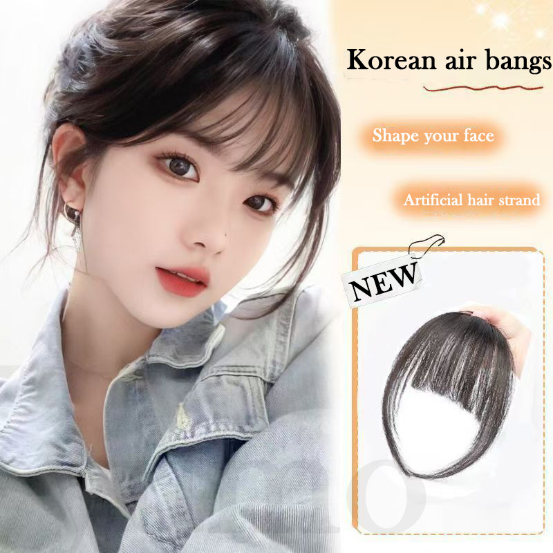 Korean Style Looks Real Thin Air Bangs Extension Easy Wear with Clip ...